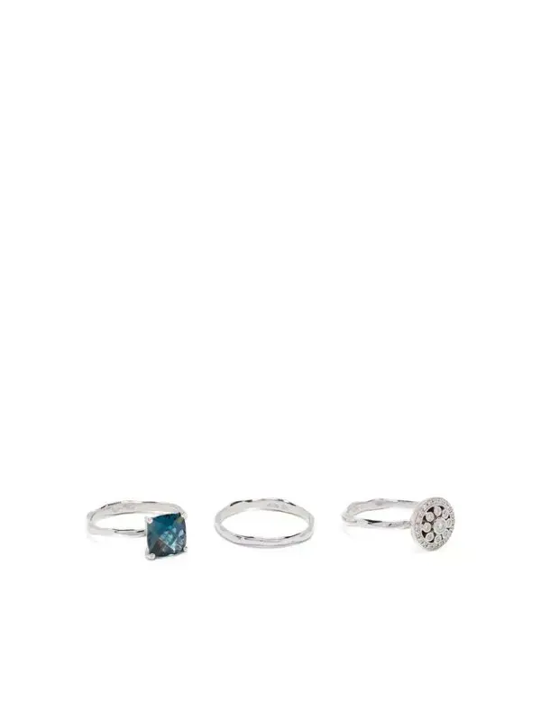 WOUTERS & HENDRIX 18k Gold Topaz And Diamond Ring Set - White