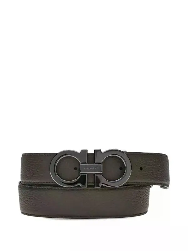 FERRAGAMO Gancini Buckle Reversible Belt - Brown