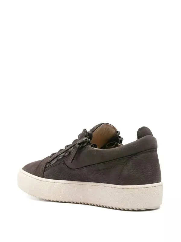 GIUSEPPE ZANOTTI Frankie Zip-detail Leather Sneakers - Brown