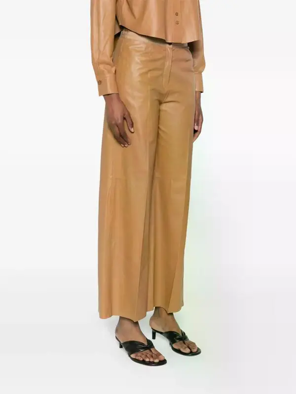 FORTE_FORTE Leather Trousers - Brown