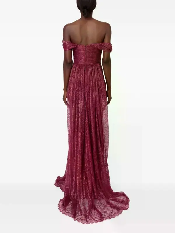 IRIS SERBAN Eleria Draped Lace Gown