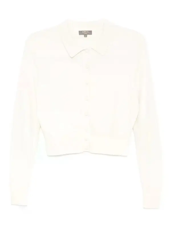 N.peal Collared Cardigan - White