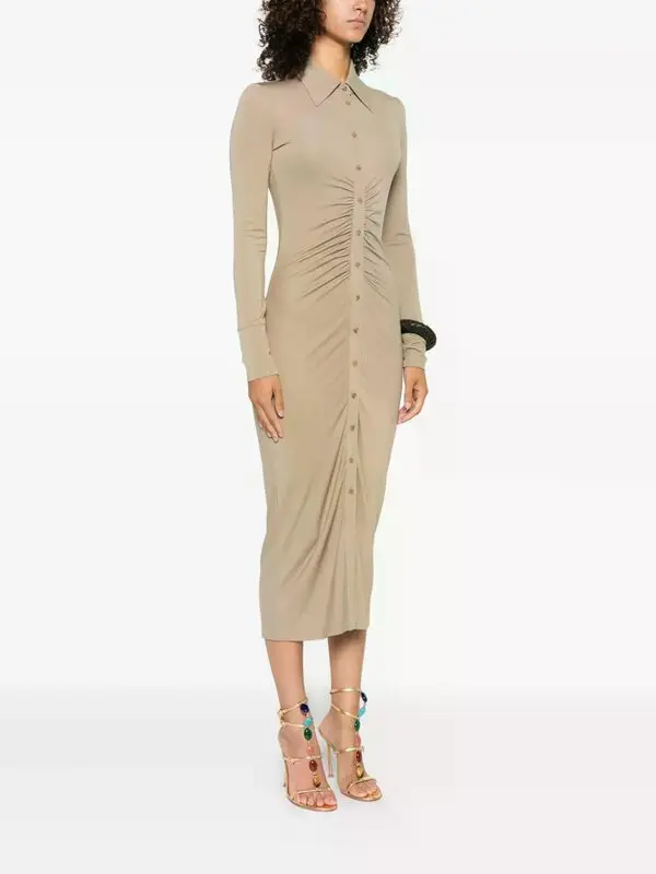 Patrizia Pepe Button-front Draped Midi Dress
