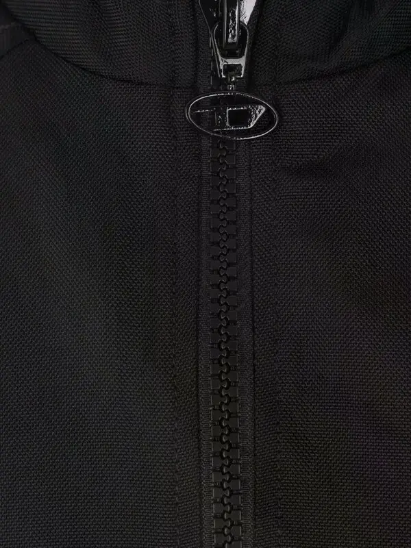 DIESEL® Panelled Zip-front Biker Jacket - Black