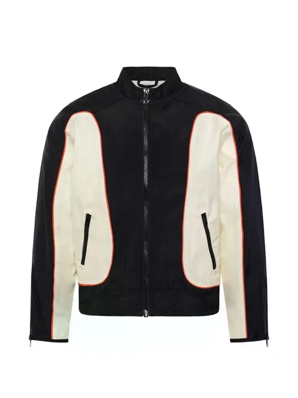 DIESEL® Panelled Zip-front Biker Jacket - Black
