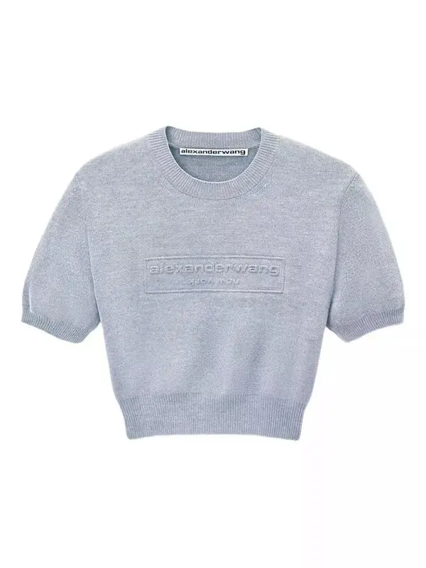 Alexander Wang Logo-embossed Knit Top - Grey