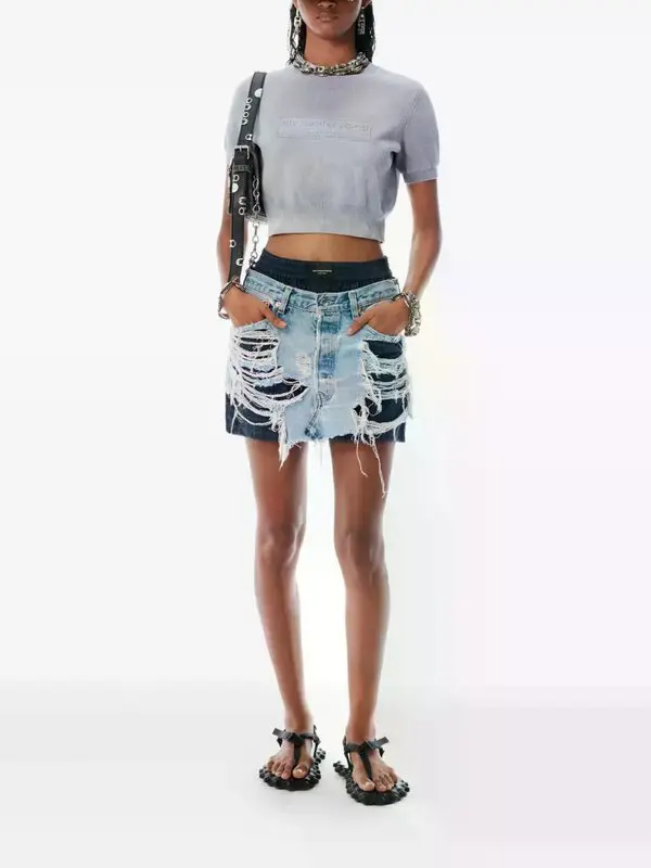Alexander Wang Logo-embossed Knit Top - Grey