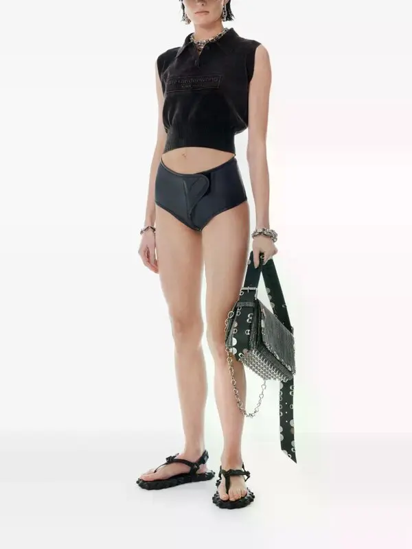Alexander Wang Logo-embossed Sleeveless Polo Top