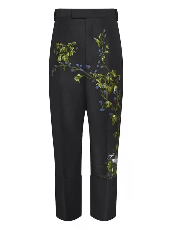 Thom Browne Floral-embroidered Trousers