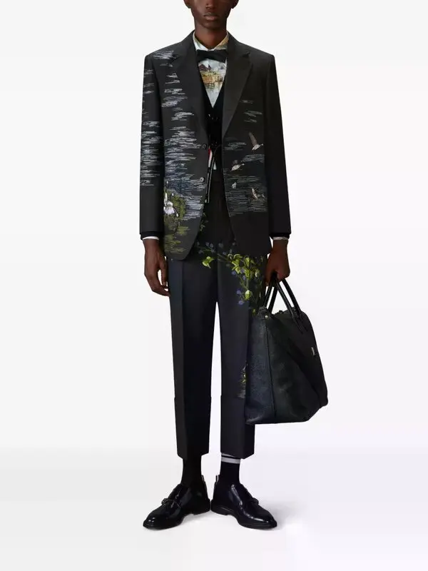 Thom Browne Floral-embroidered Trousers