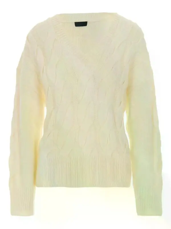 Liu Jo Cable-knit V-neck Sweater - Neutrals