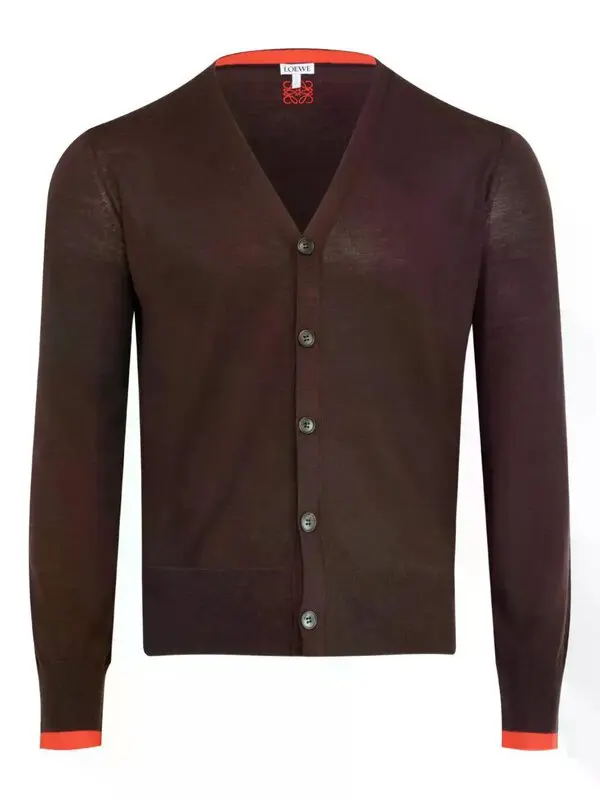 Loewe Buttoned V-neck Cardigan - Brown