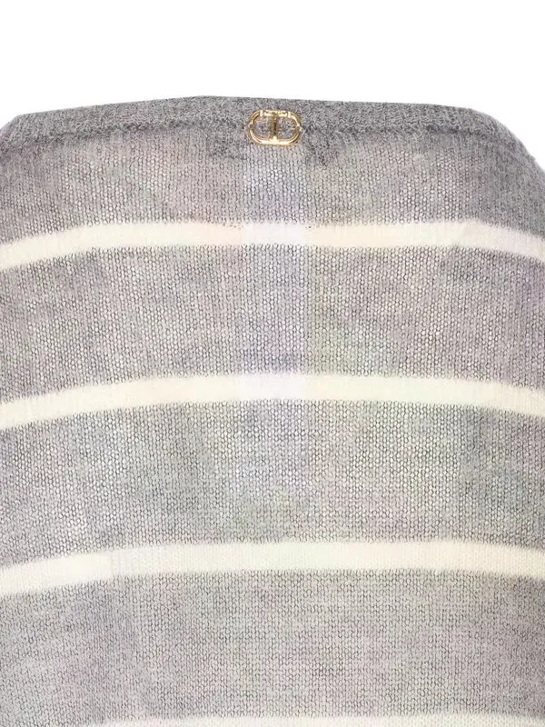 TWINSET Striped Sweater With Lace Embroidery