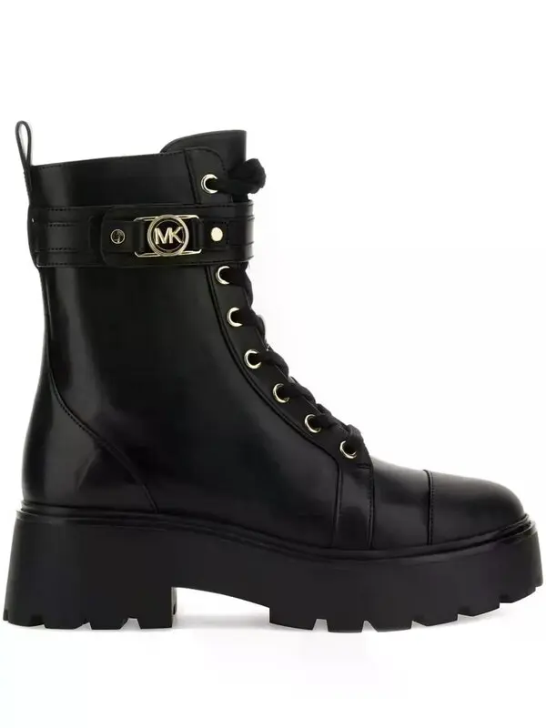 Michael Kors Buckle-strap Lace-up Combat Boots