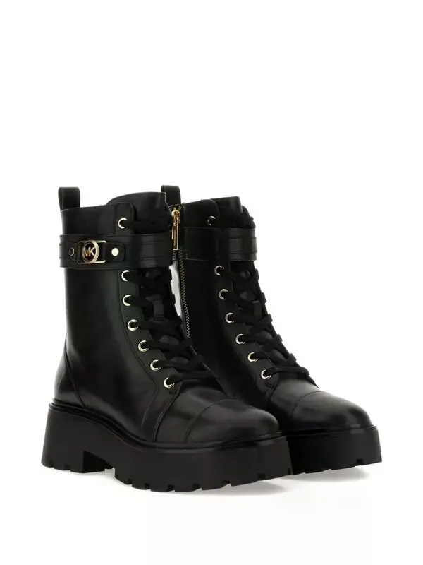 Michael Kors Buckle-strap Lace-up Combat Boots