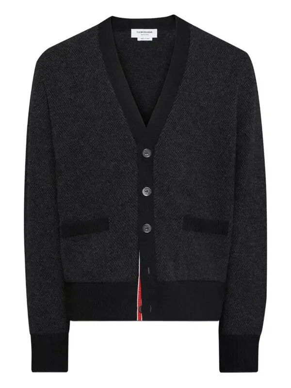 Thom Browne Knitted V-neck Cardigan - Grey