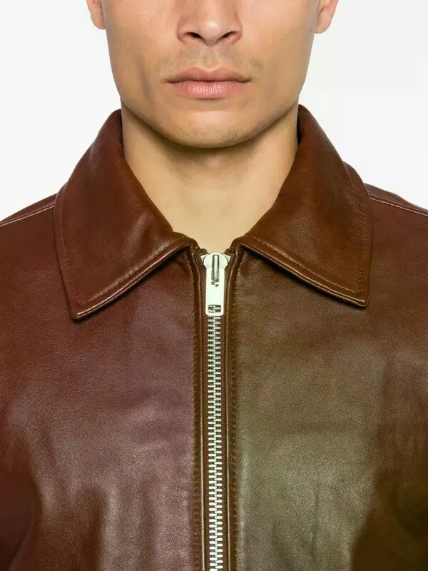SUNFLOWER Leather Zip-up Jacket