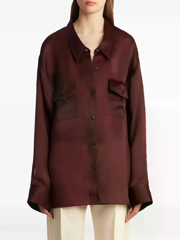 Khaite Flap-pocket Button-front Shirt - Brown