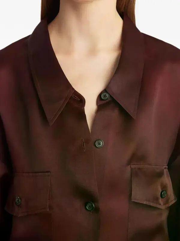 Khaite Flap-pocket Button-front Shirt - Brown