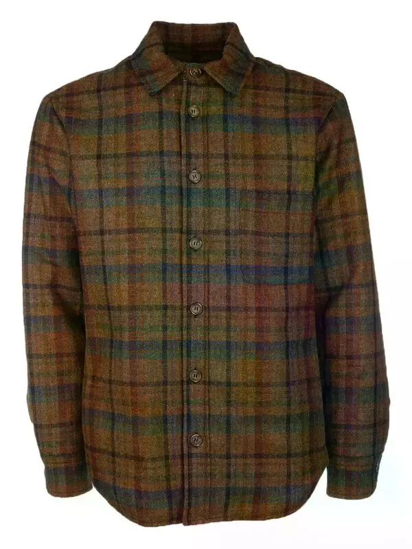 4FF Checked Wool Shirt - Neutrals