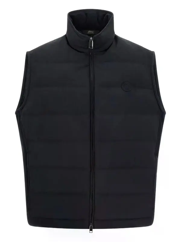 Brioni Quilted Gilet With Logo Patch
