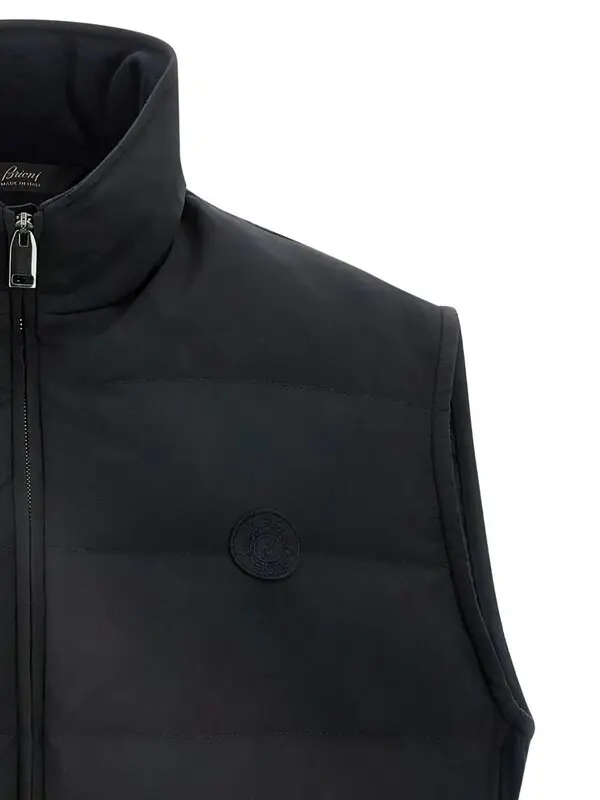 Brioni Quilted Gilet With Logo Patch