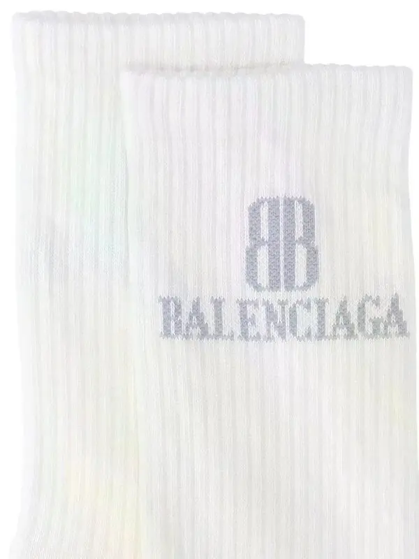 Balenciaga Logo-embroidered Ribbed Socks