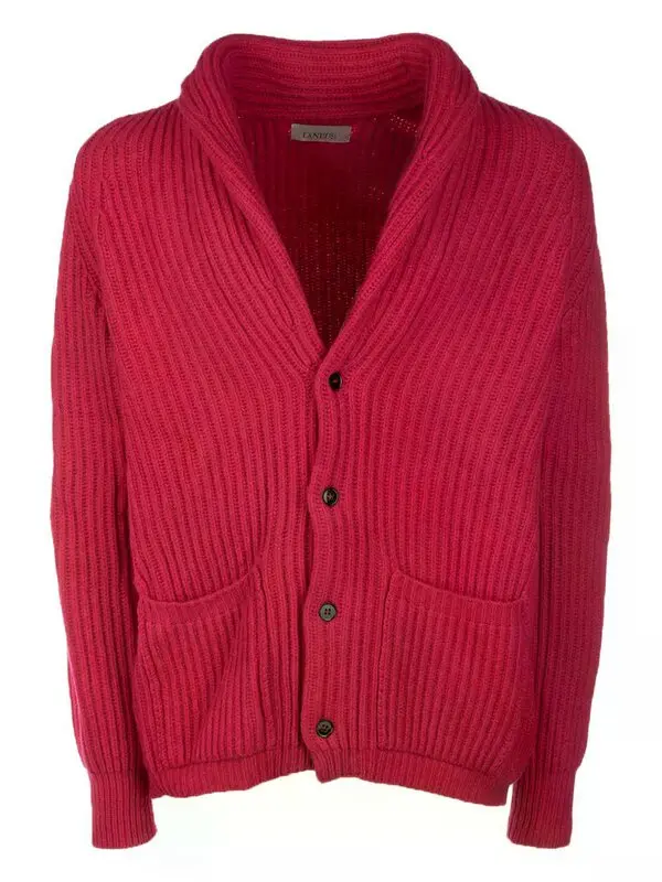 LANEUS Ribbed Shawl-collar Cardigan