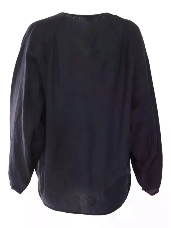 Aspesi Balloon-sleeve Tie-neck Top - Blue