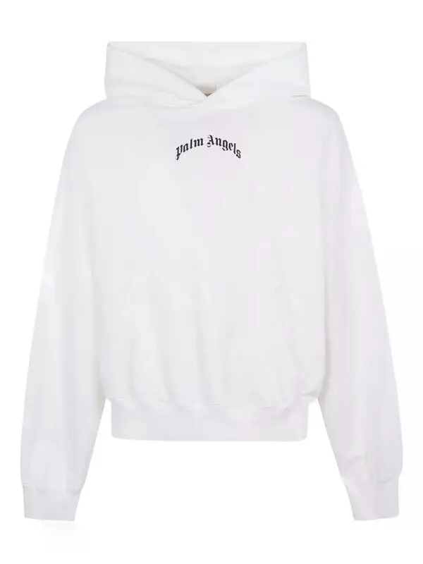 Palm Angels Logo-print Cotton Hoodie - White