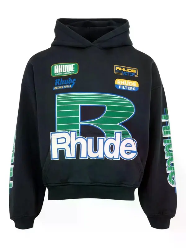 Rhude Racing-print Logo Hoodie