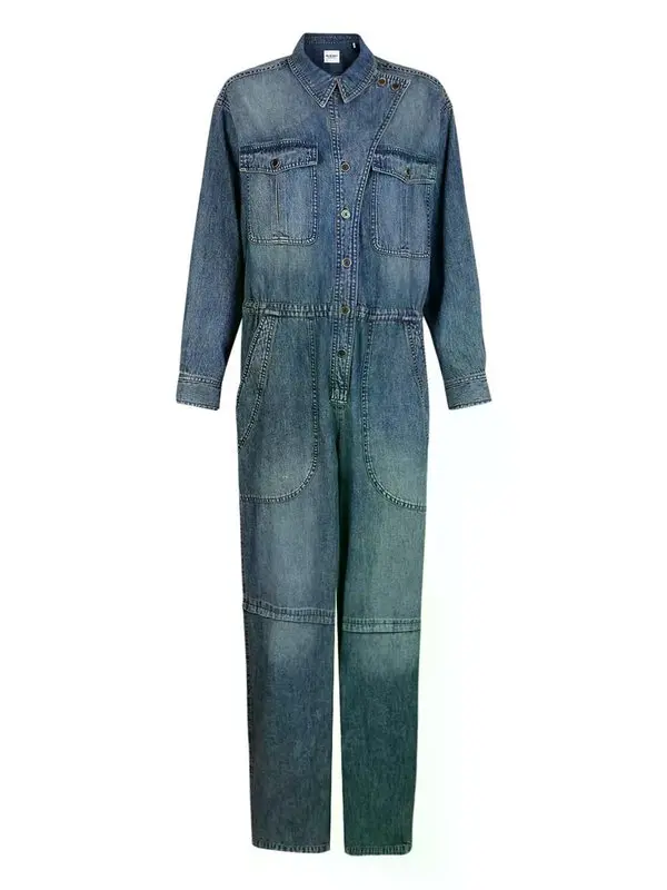 MARANT ETOILE Button-fastening Denim Jumpsuit - Blue