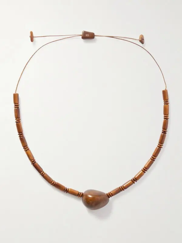 HUNTING SEASON The Choker Tagua And Leather Necklace - Brown
