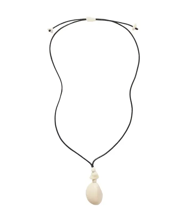 HUNTING SEASON Pendant Tagua And Leather Necklace - Neutrals