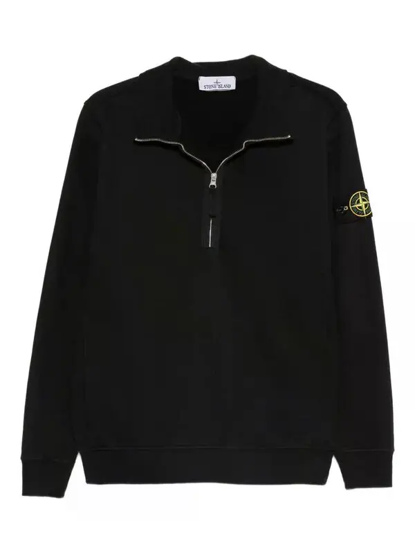 Stone Island Half-zip Patch Sweatshirt - Black