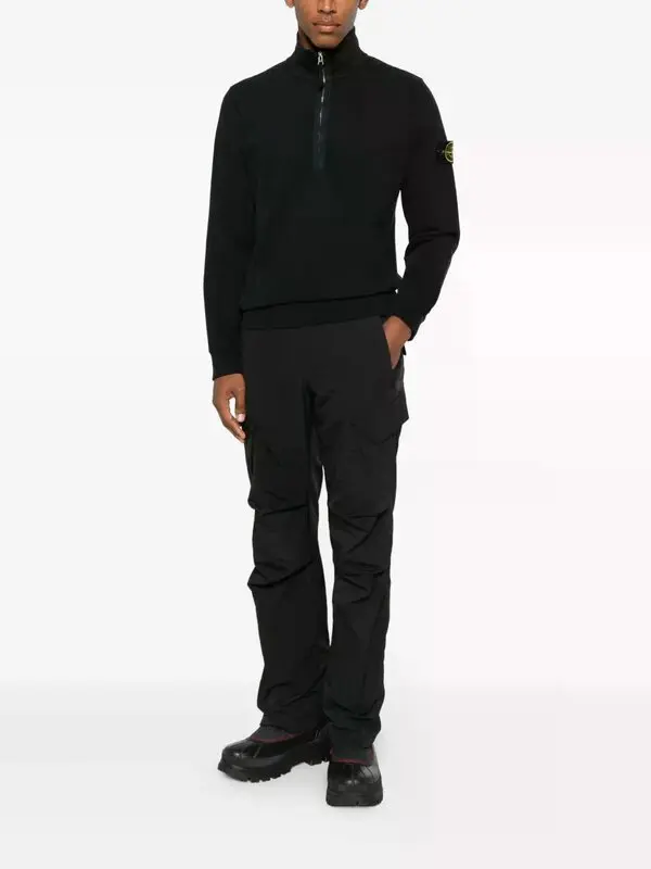Stone Island Half-zip Patch Sweatshirt - Black