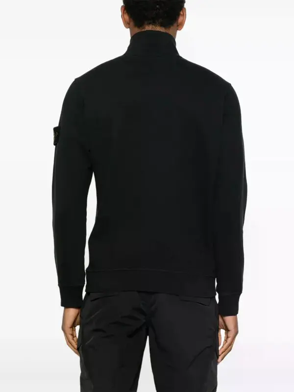 Stone Island Half-zip Patch Sweatshirt - Black