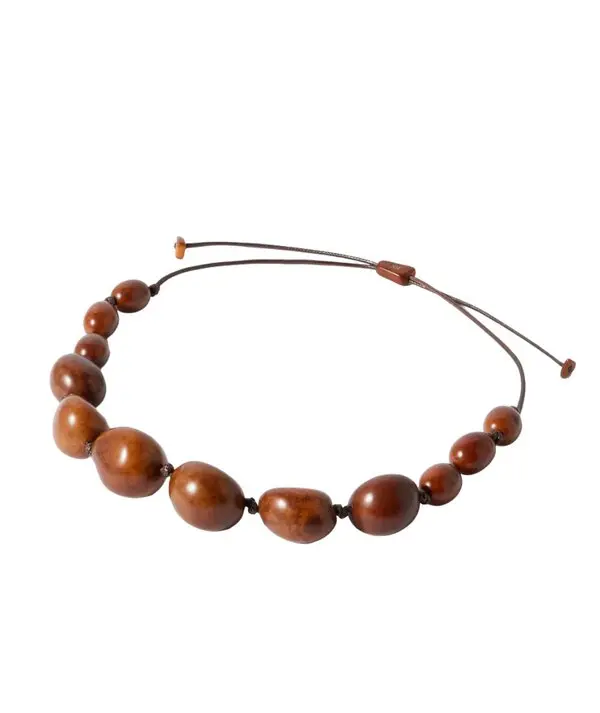 HUNTING SEASON Statement Tagua And Leather Necklace - Brown