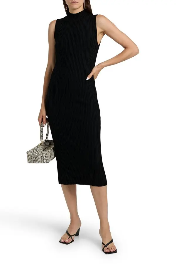 Theory Ribbed Merino Wool-blend Midi Dress