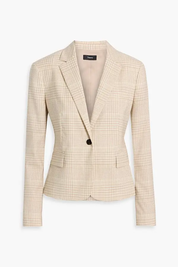 Theory Roswell Checked Wool-tweed Blazer