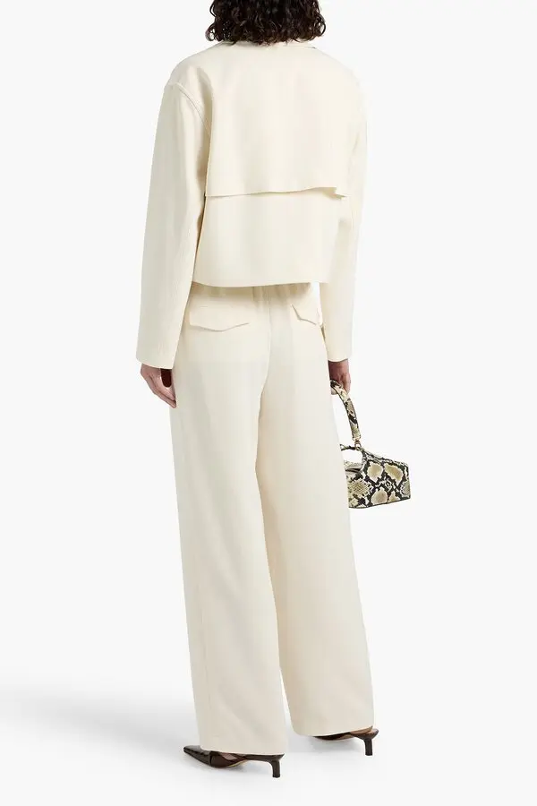 Theory Crepe Wide-leg Pants - Ivory
