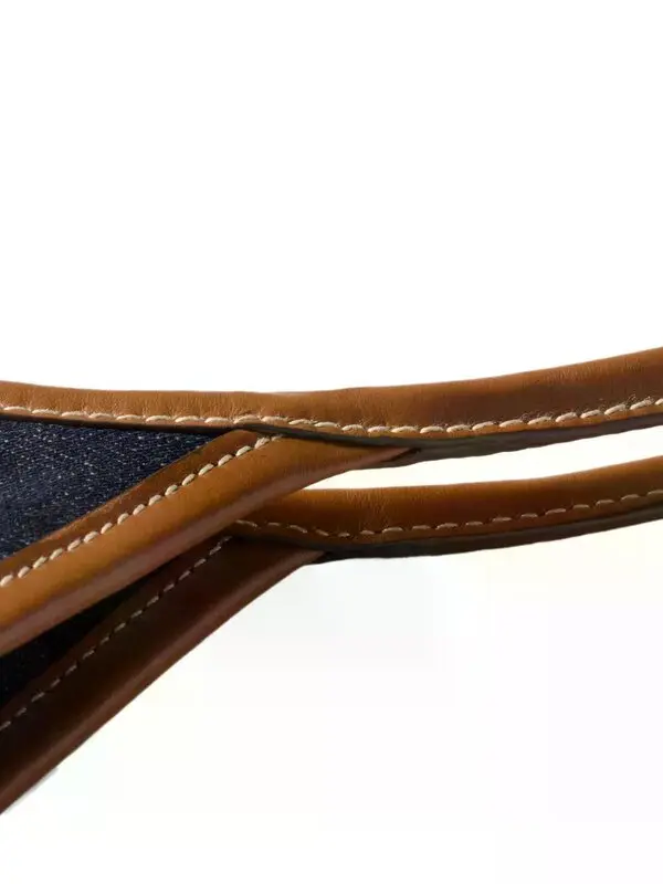 Miu Miu Ivy Denim Shoulder Bag With Leather Trim