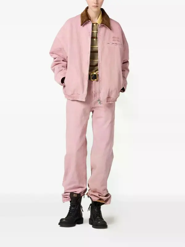 Miu Miu Padded Corduroy-Collar Blouson - Pink | Editorialist
