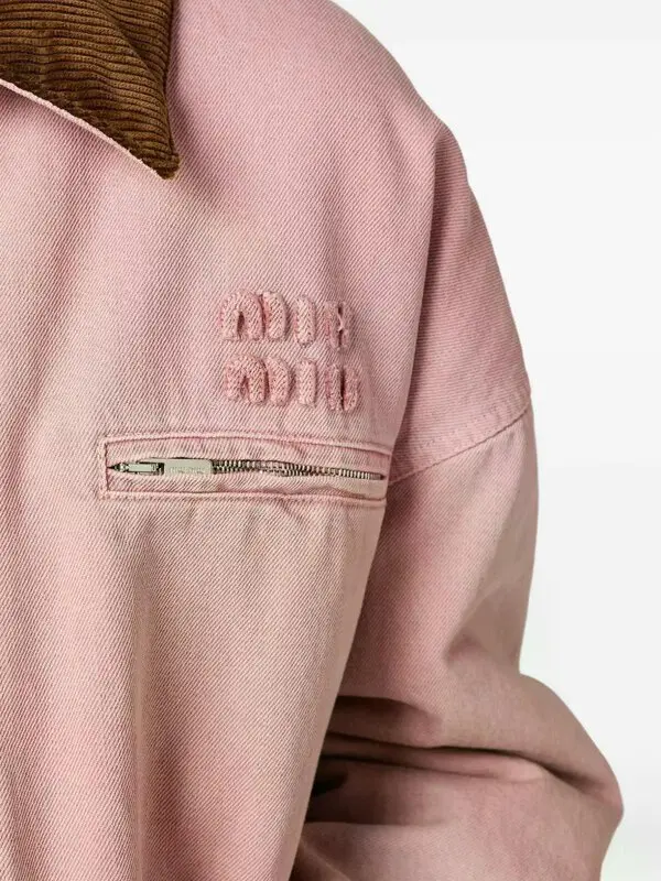 Miu Miu Padded Corduroy-Collar Blouson Jacket - Pink | Editorialist