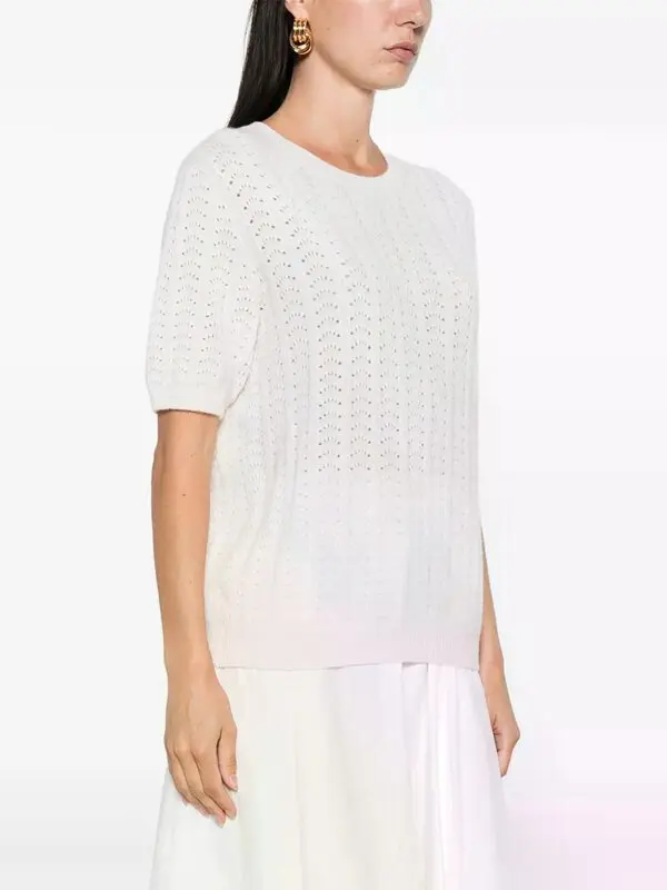 LISA YANG Pointelle-knit Short-sleeved Top