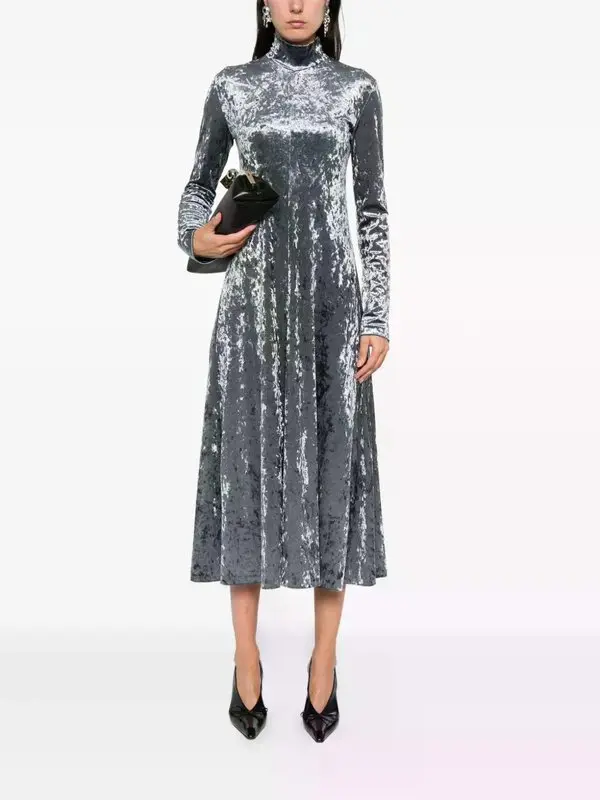FORTE_FORTE Velvet High-neck Midi Dress