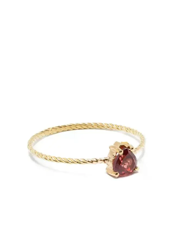 WOUTERS & HENDRIX 18kt Yellow Heart Garnet Ring - Gold