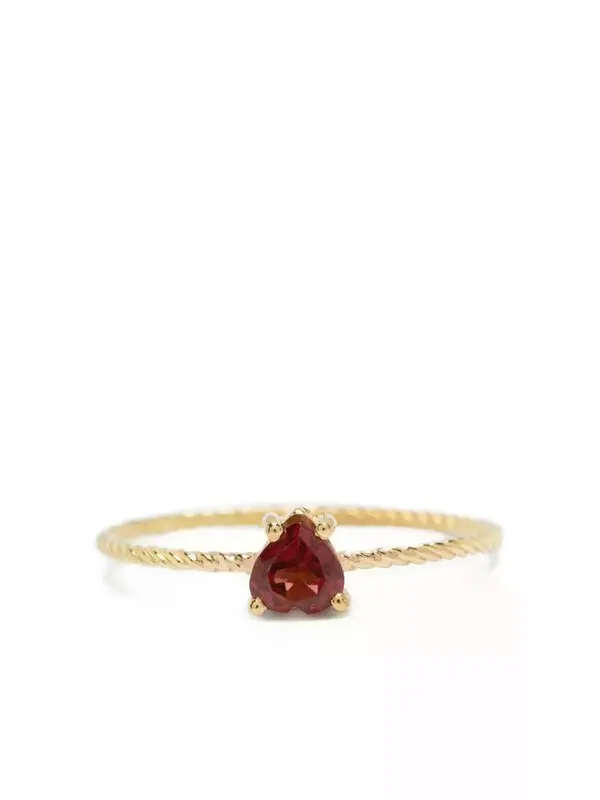 WOUTERS & HENDRIX 18kt Yellow Heart Garnet Ring