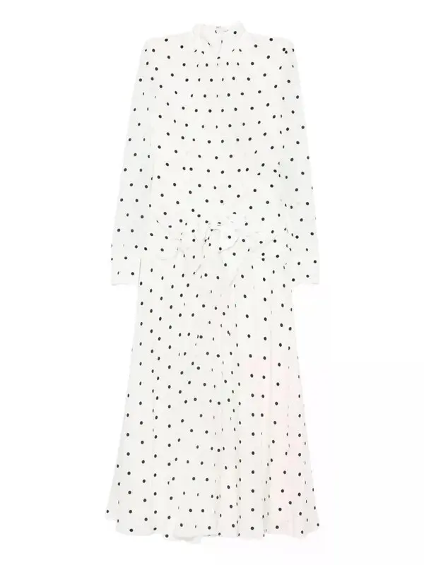 Alessandra Rich Polka-dot A-line Dress - White
