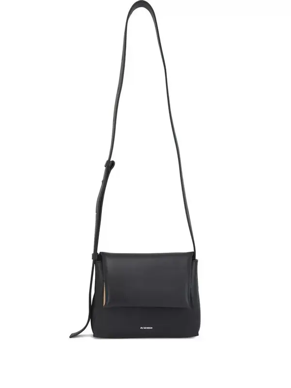 JIL SANDER Flap-detail Shoulder Bag - Black